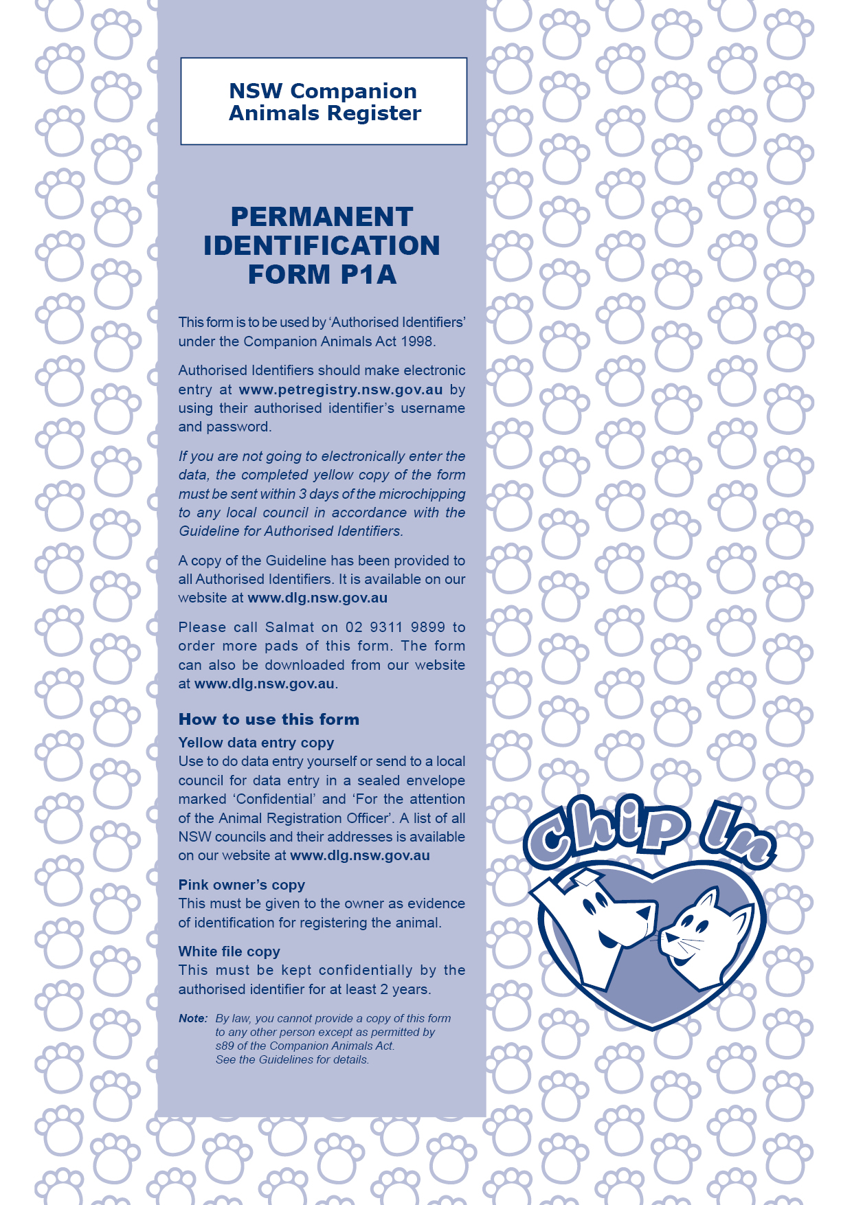 Application Forms – Animals – Wentworth Shire Council